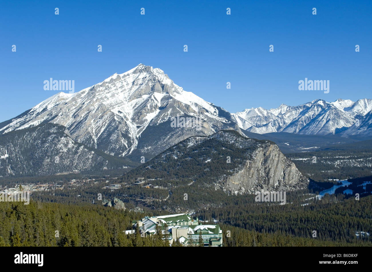 Views of Banff and the Bow Valley surrounded by Rocky Mountains from ...