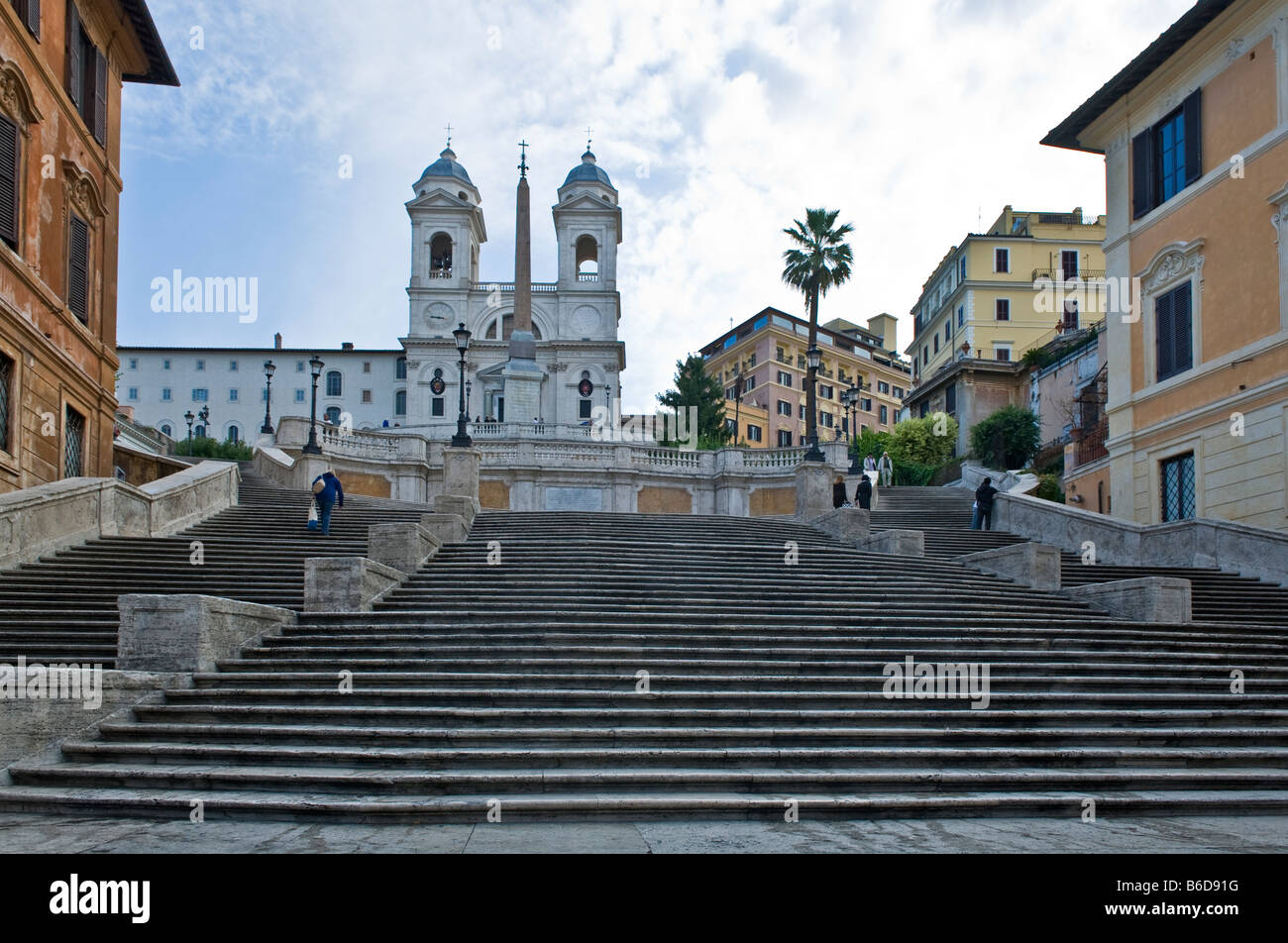 Rome the Spanish steps and the SS Trinità dei Monti church Stock Photo ...