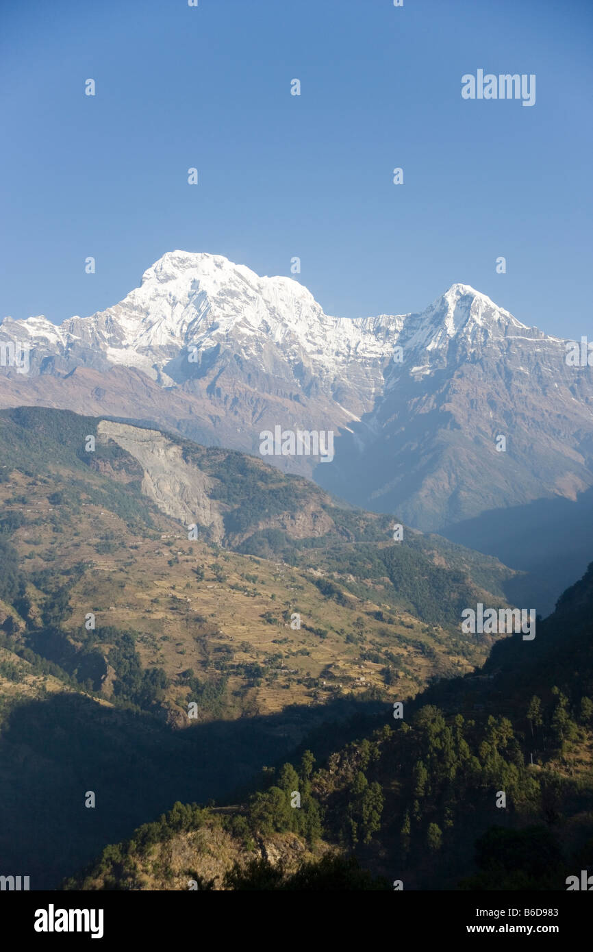 Annapurna South Annapurna One and Hiunchuli Mountains from the Ker and ...