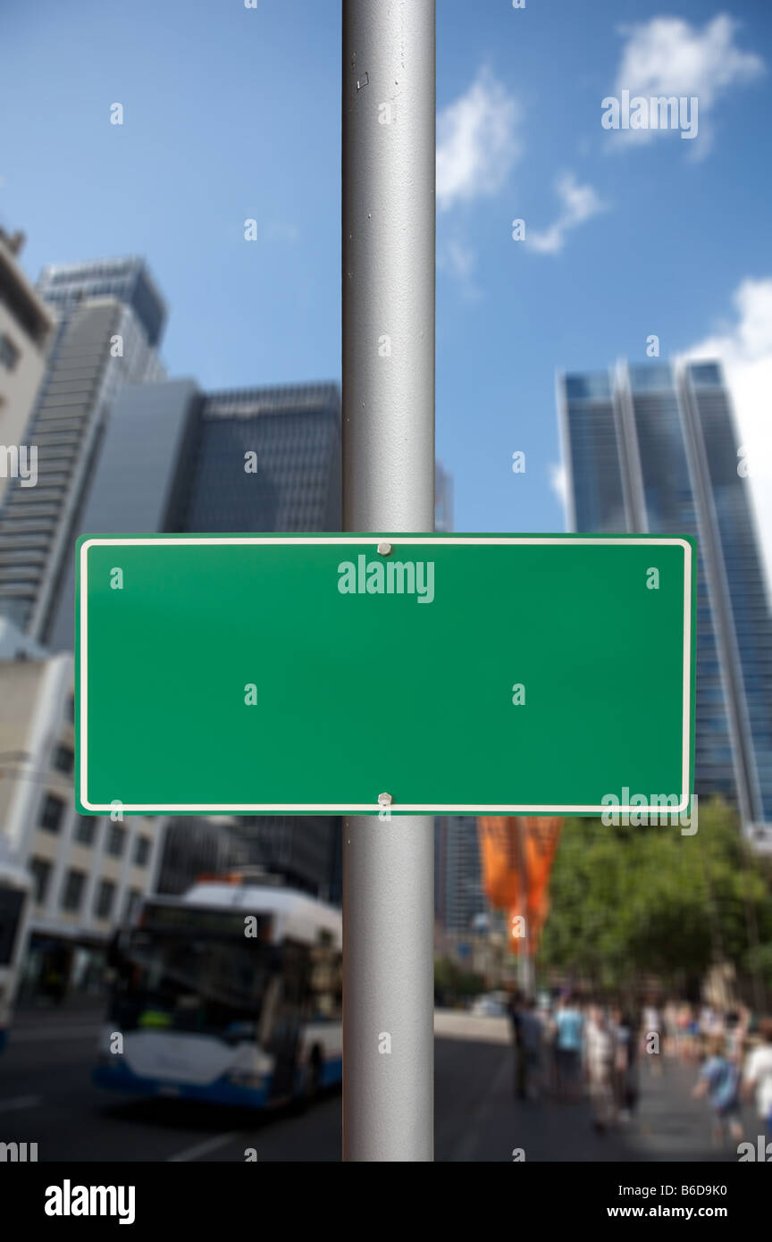 blank green traffic sign Stock Photo - Alamy