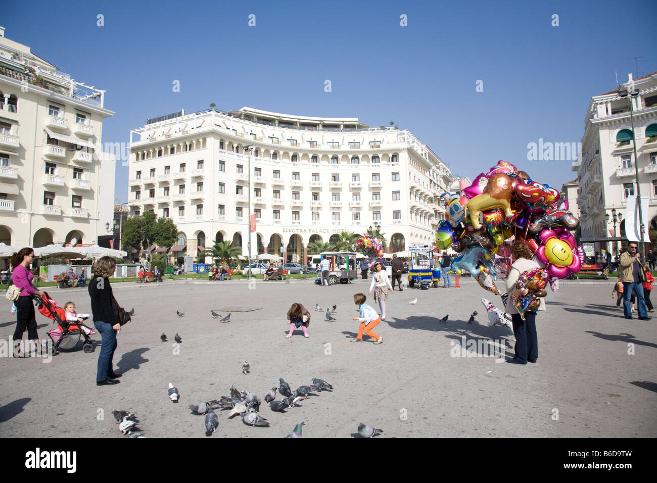 Aristotle Square and Electra Palace Hotel, Thessaloniki Greece Stock ...