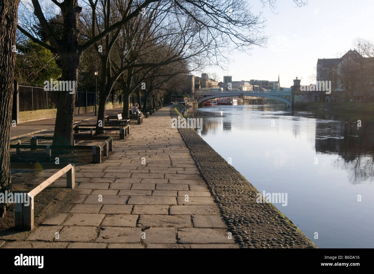 river ouse in york north yorkshire uk toe path city town in northern ...