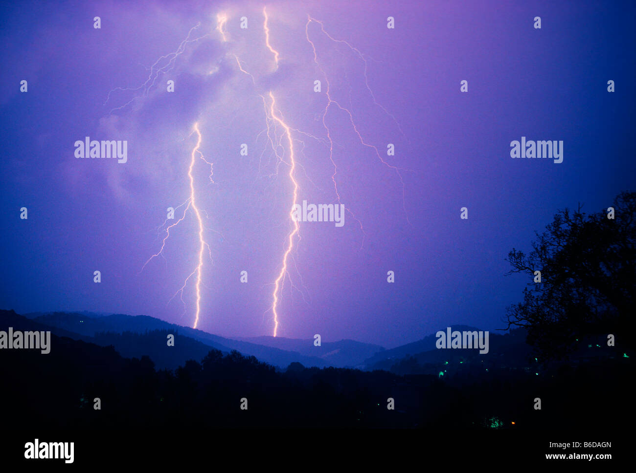 Storm. Lightning at night Stock Photo - Alamy