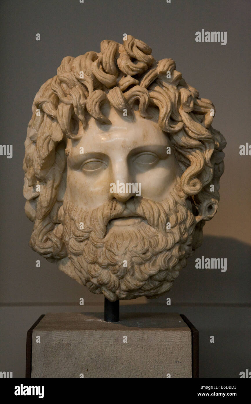 Head of a bearded god 175 200 AD Stock Photo - Alamy