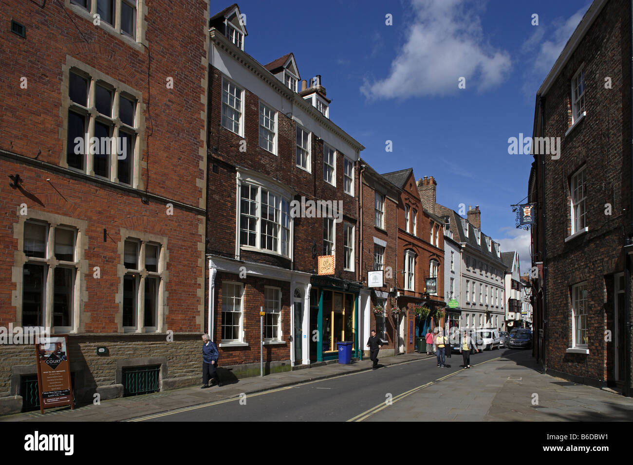 York High Petergate Town center typical buildings North Yorkshire UK ...