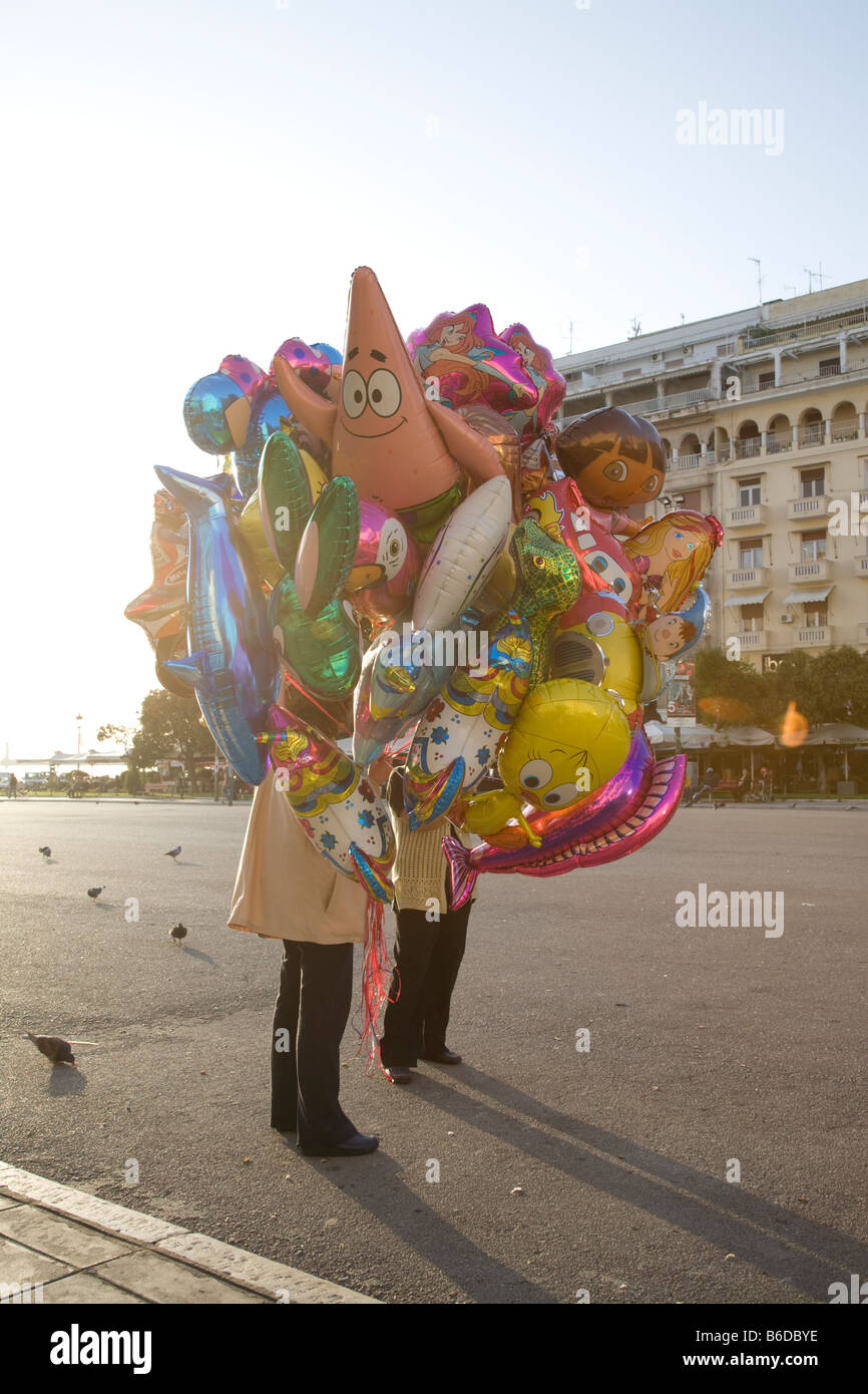 Balloons Vendor on Aristotle Square in Thessaloniki, Greece Stock Photo ...