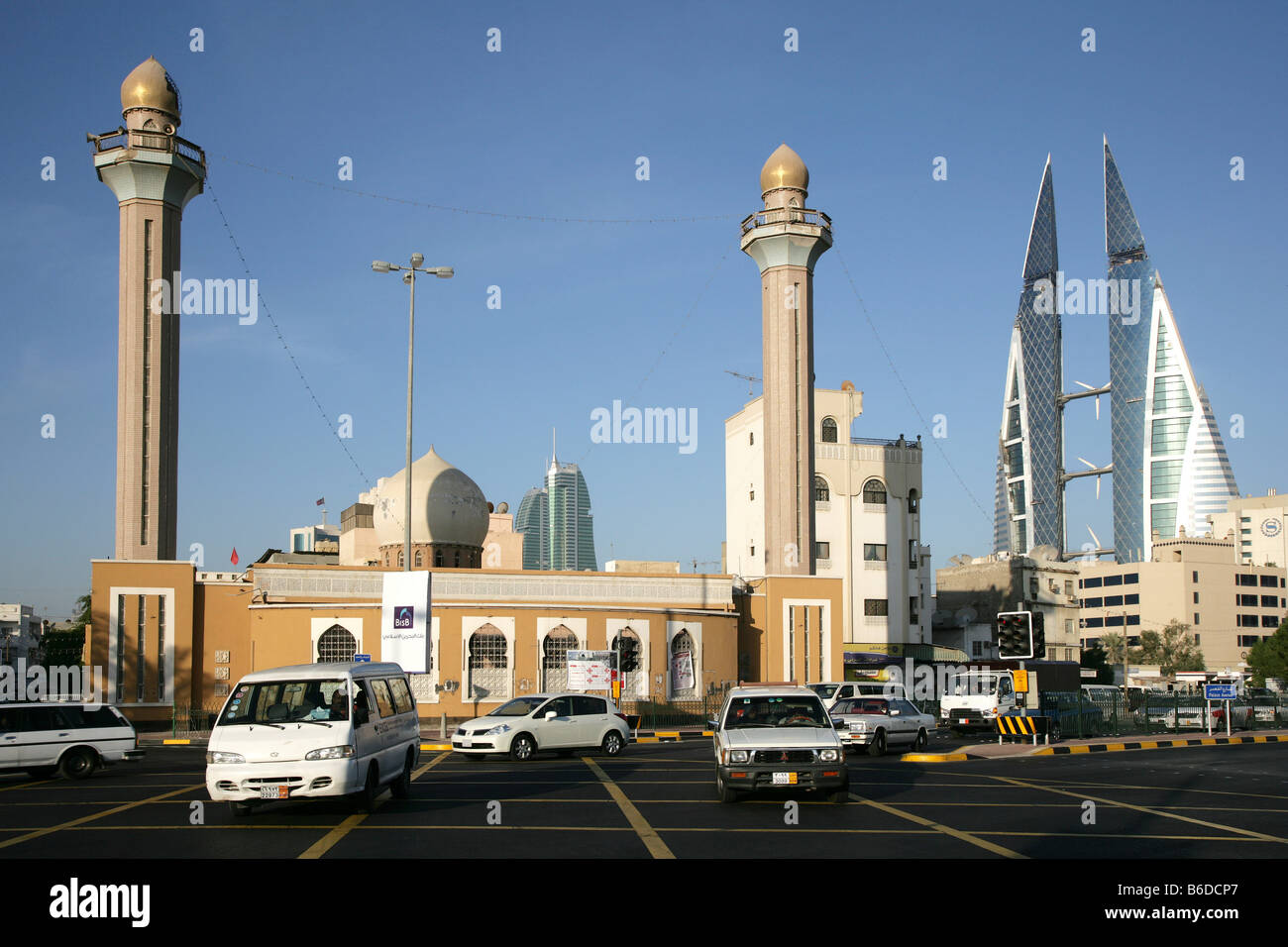 BRN, Bahrain: Manama, Bahrain World Trade Center, mosque Stock Photo ...