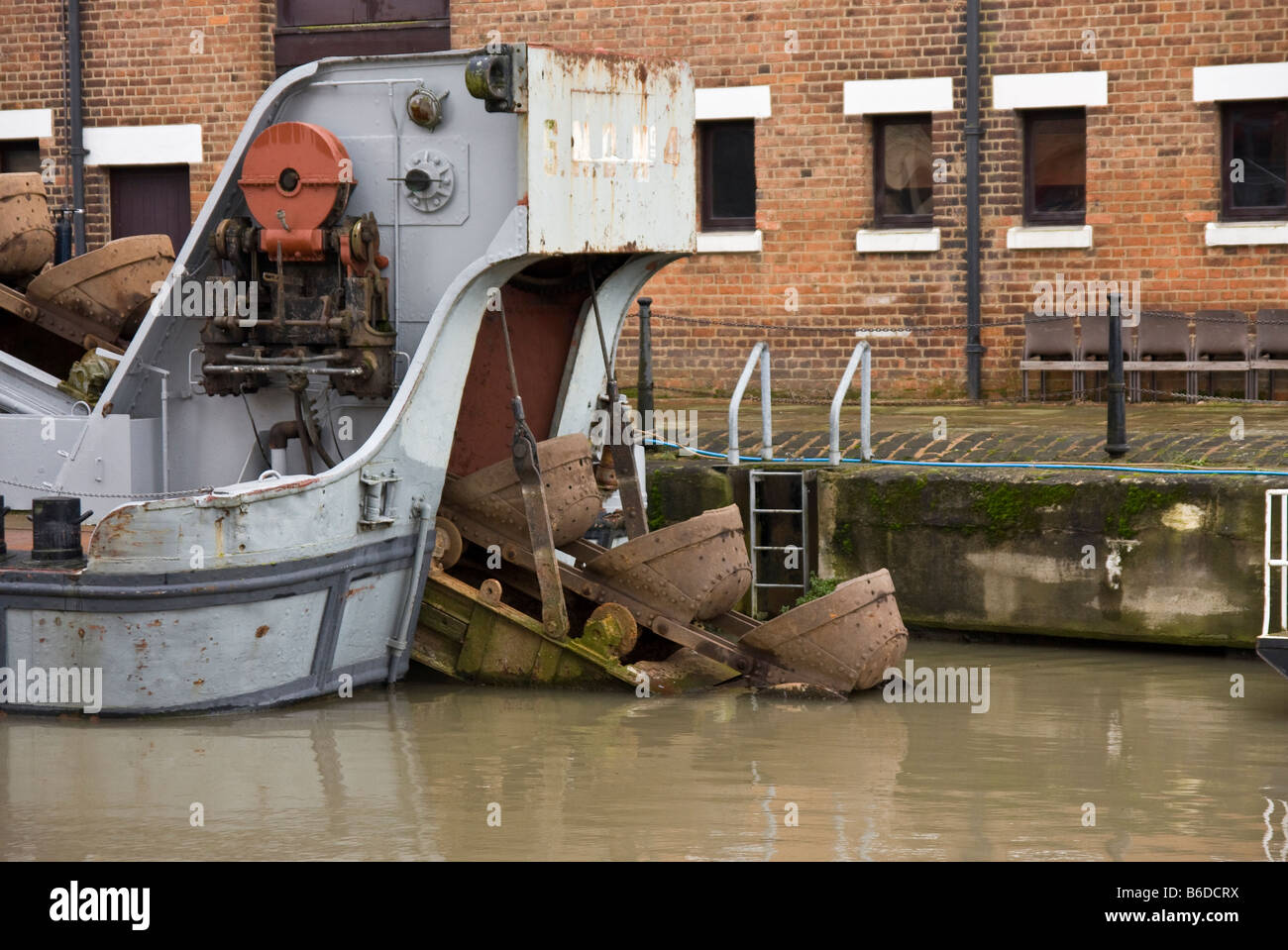 old historic "steam dredger" in "gloucester docks Stock Photo - Alamy
