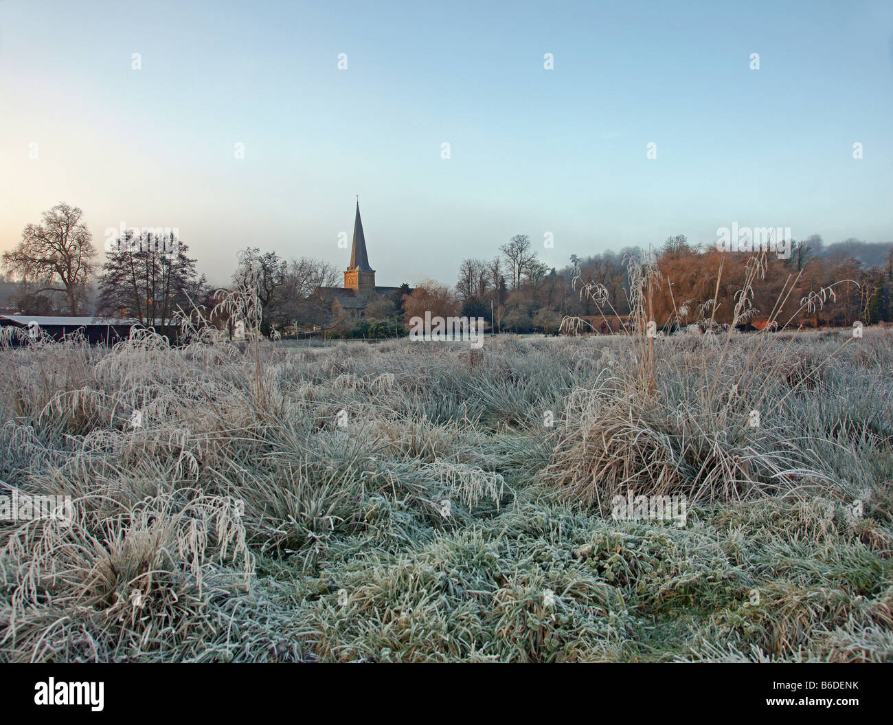 Frost lake winter surrey uk hi-res stock photography and images - Alamy
