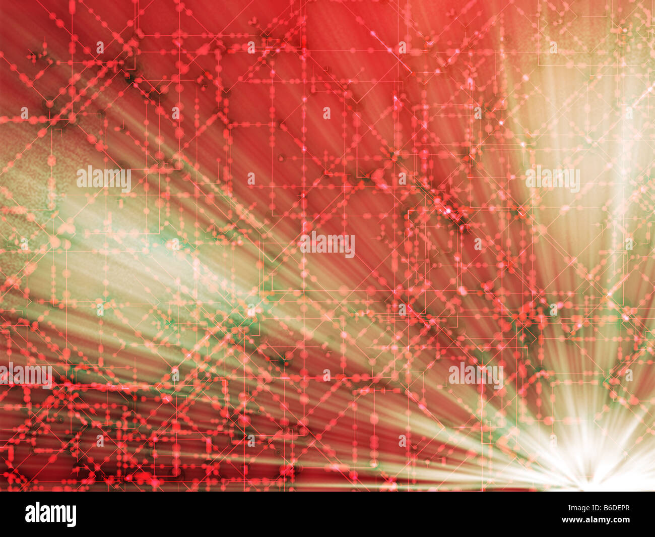 Abstract illustration of technical data nodes and flows Stock Photo - Alamy