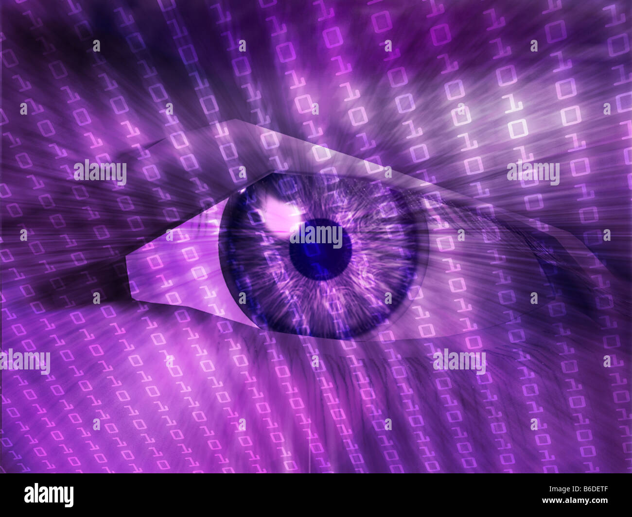 Electronic eye with glowing energy effects digital illustration Stock ...