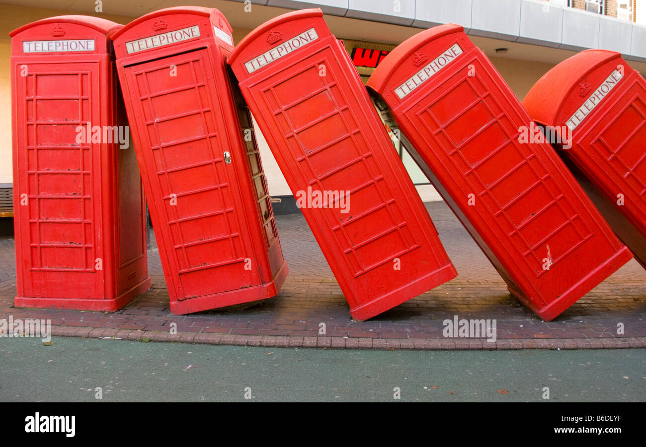 Old red british telephone boxes hi-res stock photography and images - Alamy