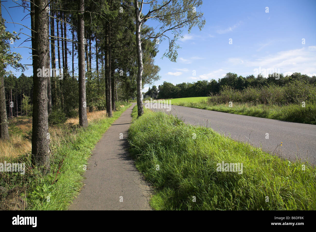 Country lane and footpath Stock Photo - Alamy