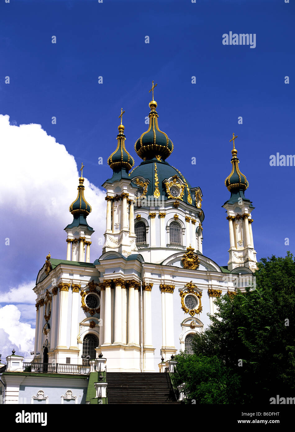 Domes of St. Andrew's Church in Kiev, Ukraine Stock Photo - Alamy