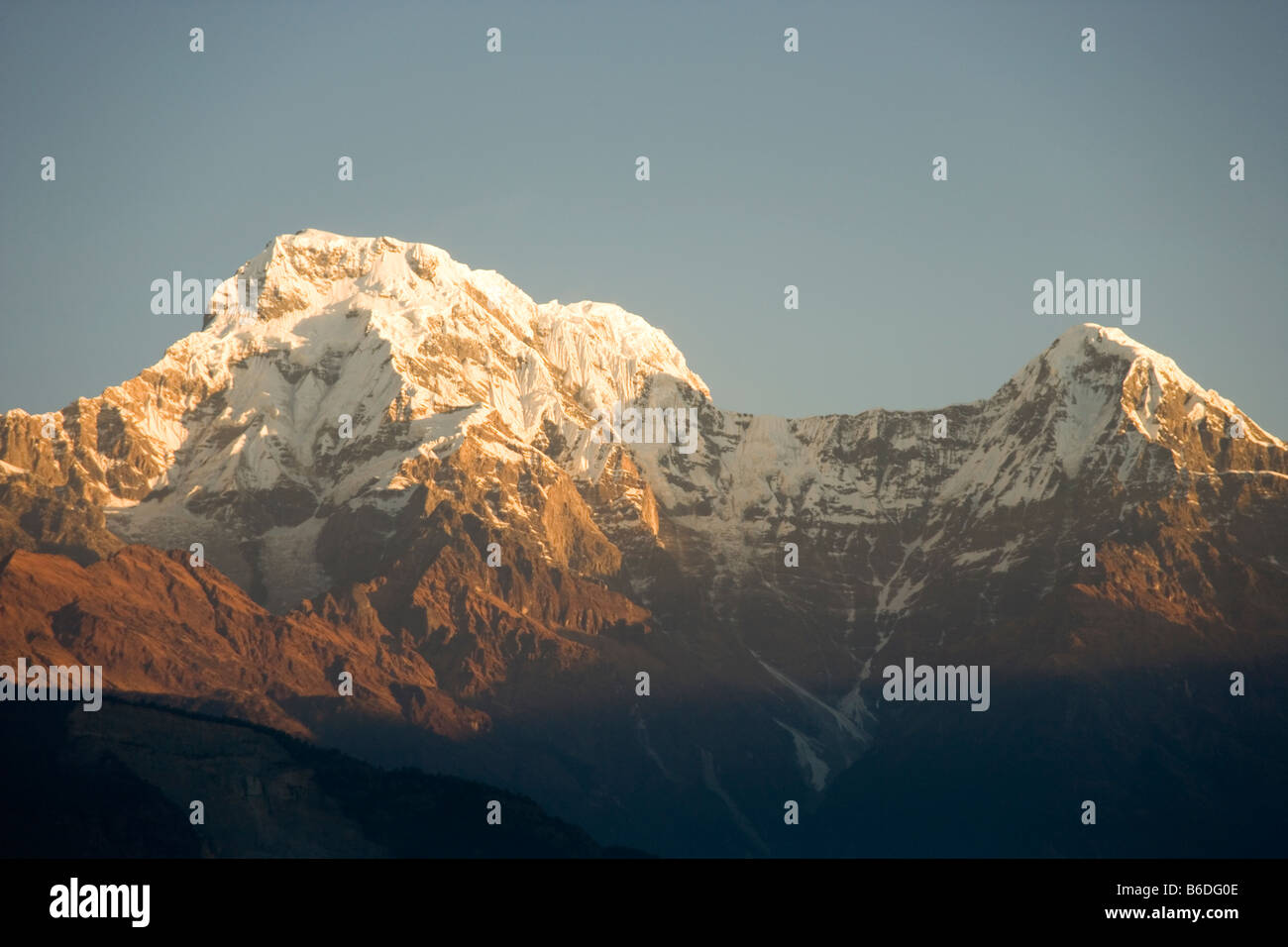 Dawn over Annapurna South Annapurna One and Hiunchuli Mountains from ...