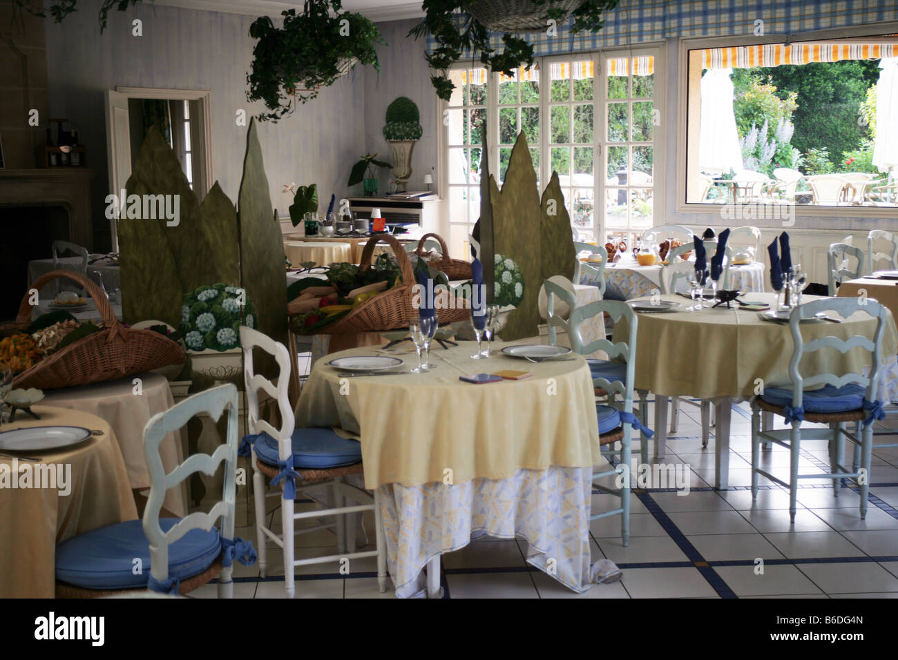dining room of Auberge du Centre Chitenay village near Tours Loire ...
