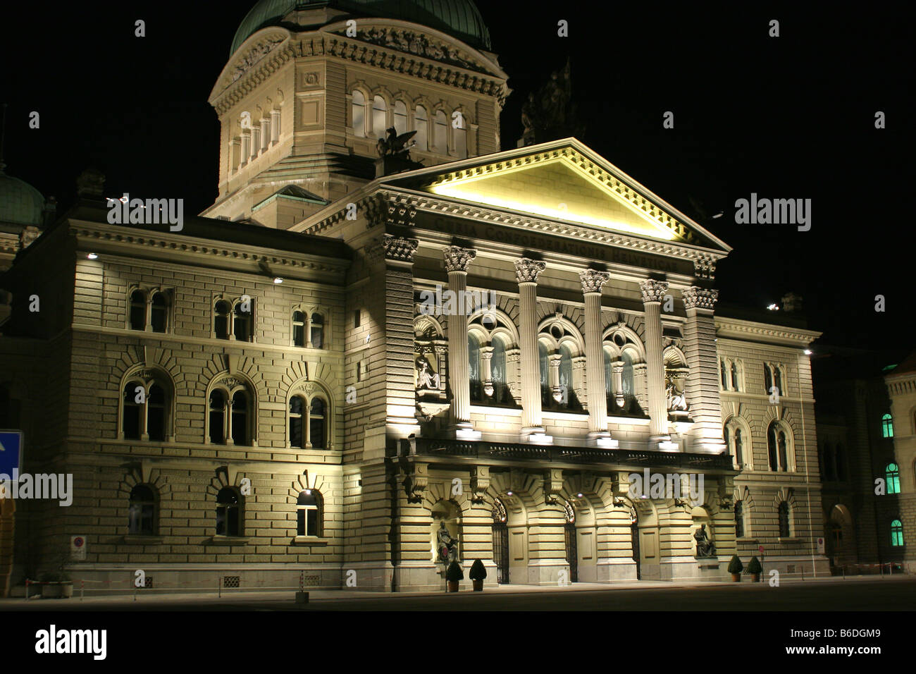 Illuminated Federal Palace in Bern Switzerland Stock Photo - Alamy