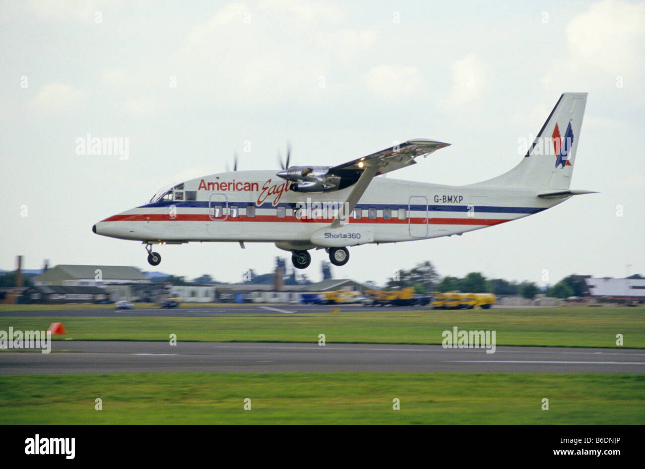 Short 360 Commuter Aircraft Landing at Farnborough Air Show 1986 Stock ...