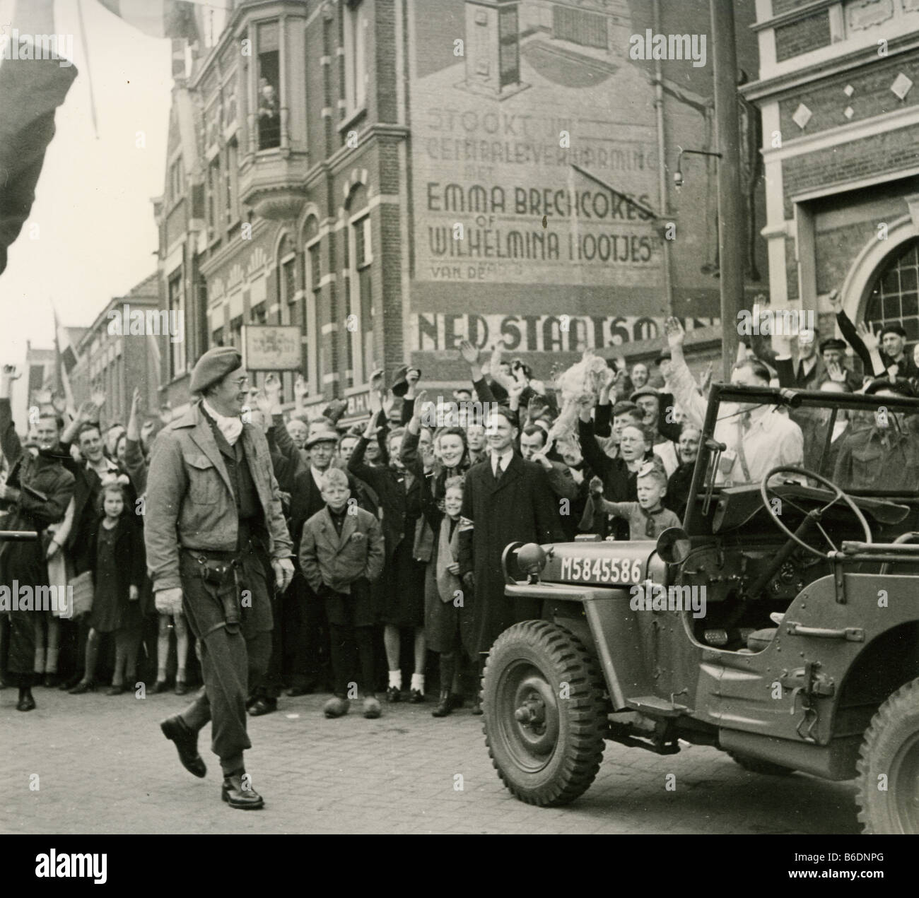 PRINCE BERNHARD in Leeuwarden in April 1945 as part of his tour of ...