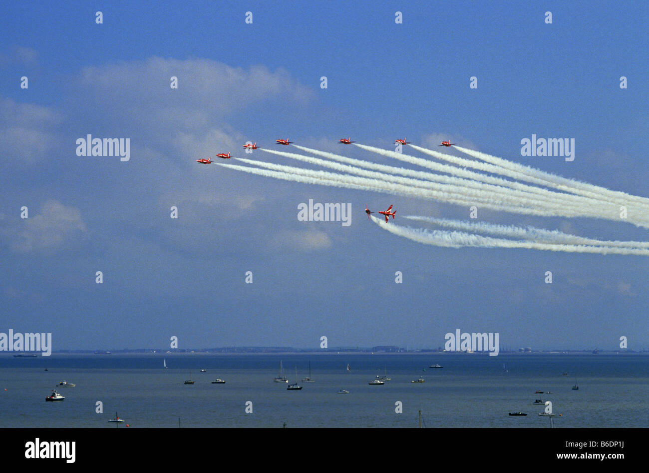 The Red Arrows Aerobatic Team Flying Display at Southend on Sea England ...