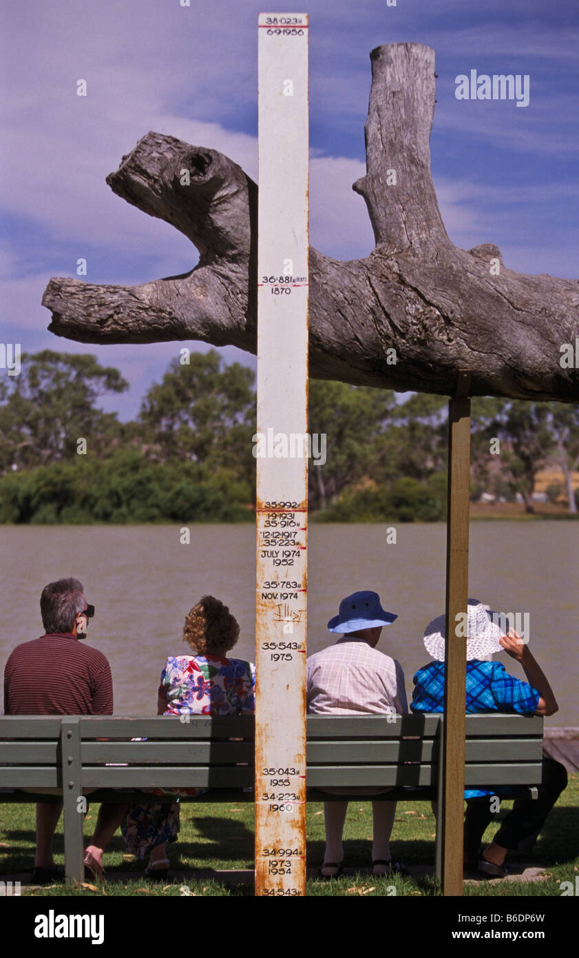 Flood level indicator, Murray River, Australia Stock Photo - Alamy
