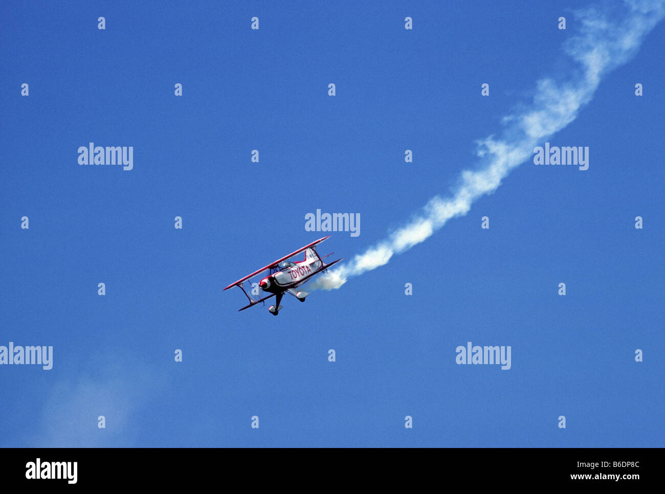 Aerobatic Flight of Pitts Special Biplane with Smoke at The Biggin Hill ...