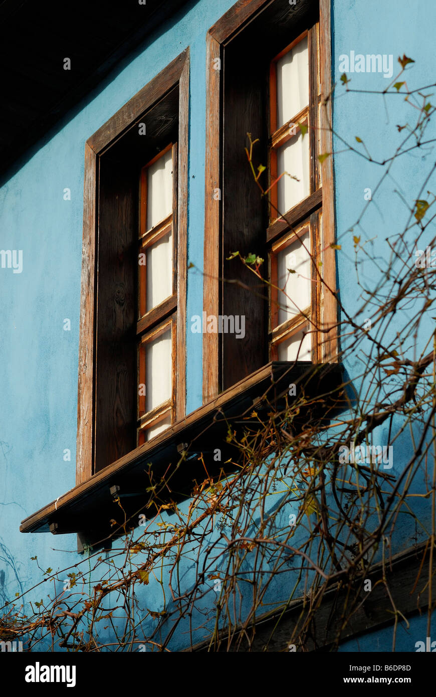 blue house and windows Stock Photo - Alamy