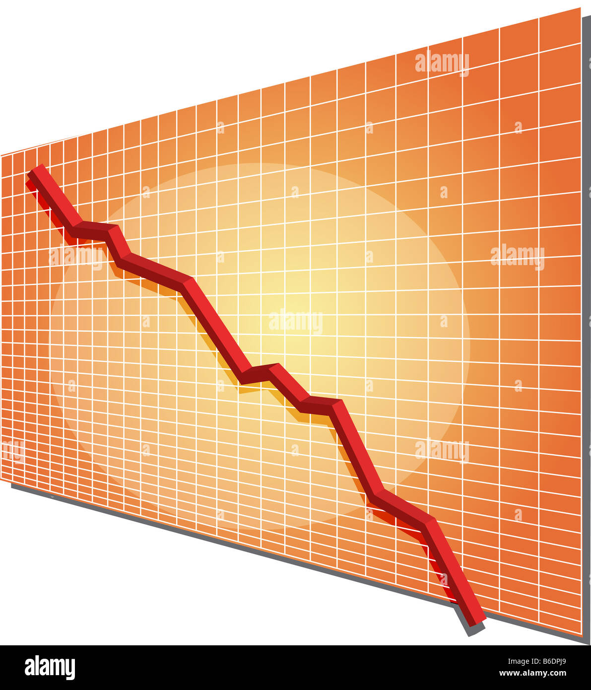 Financial line chart on grid background going down Stock Photo - Alamy