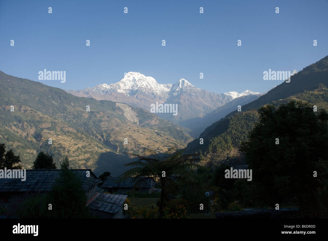 Annapurna South Annapurna One and Hiunchuli Mountains from the Ker and ...