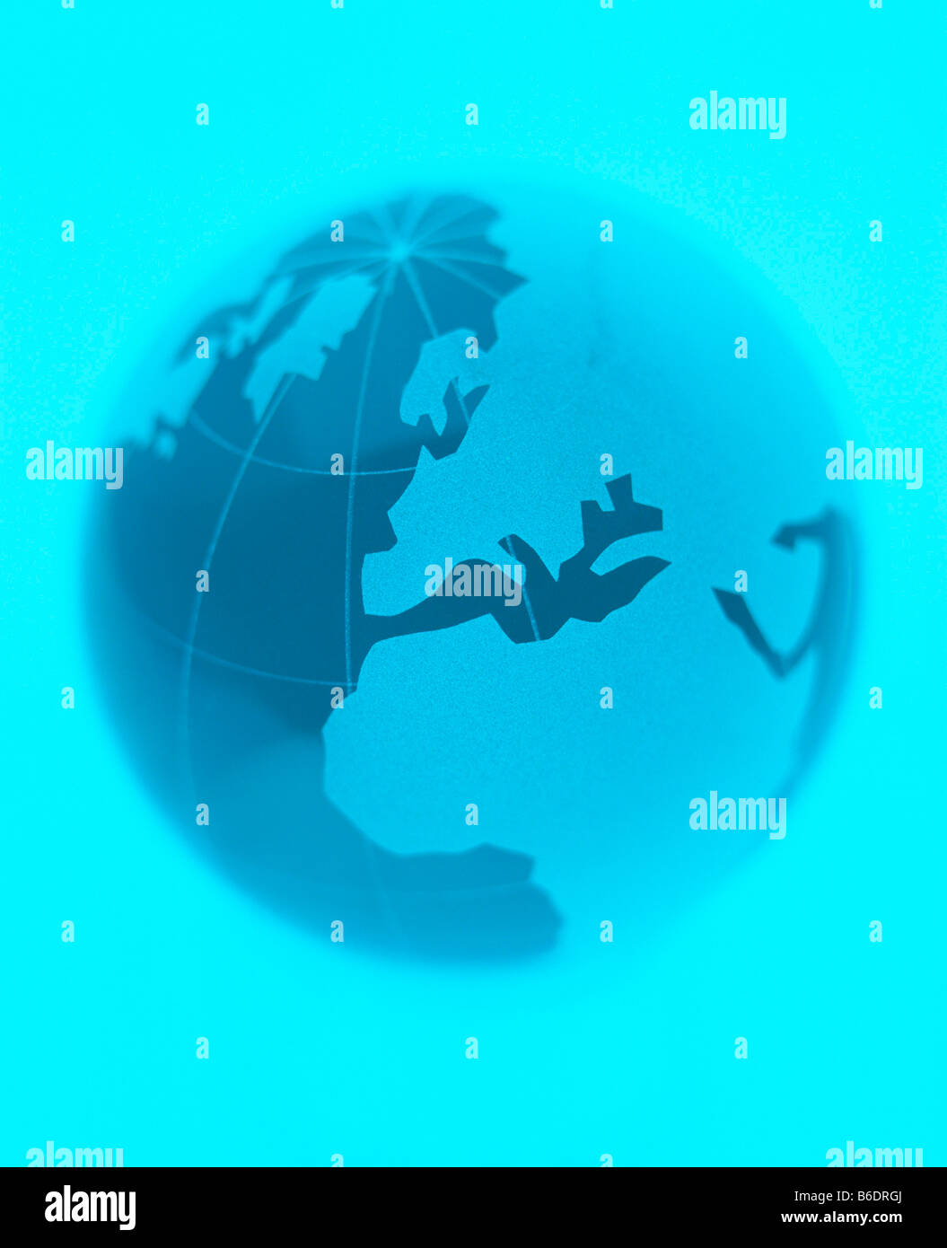 Earth globe centred on Europe Stock Photo - Alamy