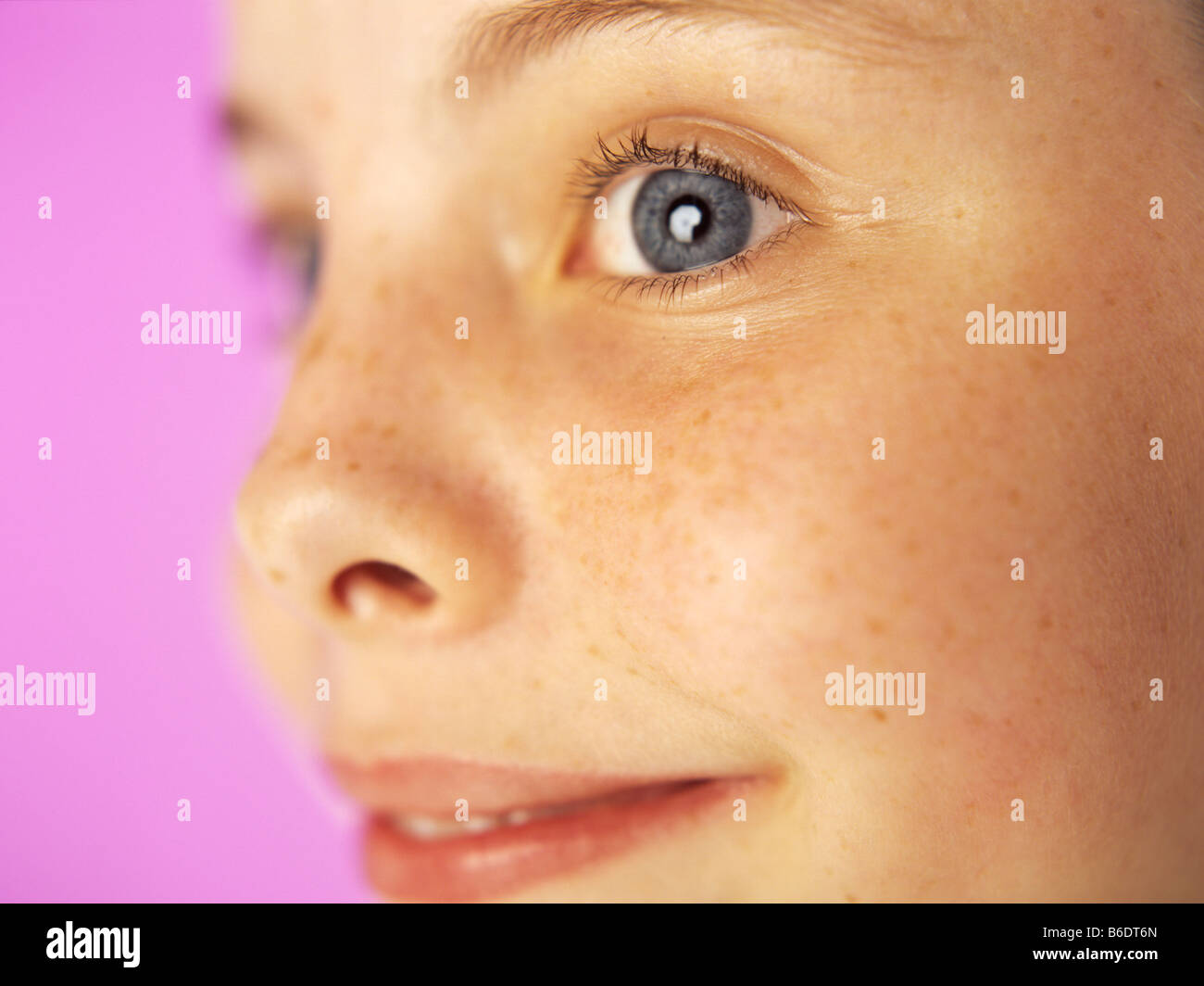 Happy girl. Smiling 8-year-old girl Stock Photo - Alamy