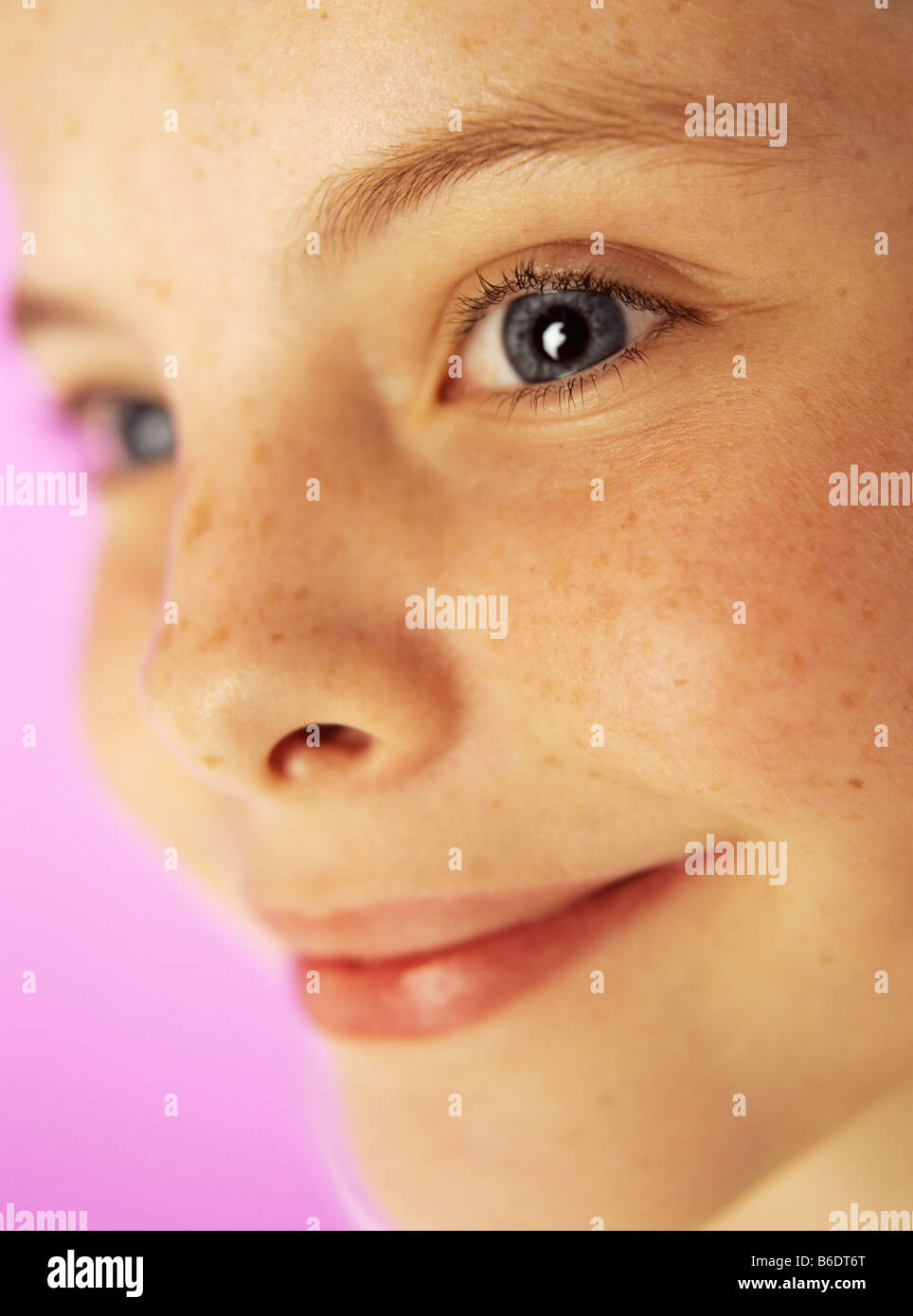 Happy girl. Smiling 8-year-old girl Stock Photo - Alamy
