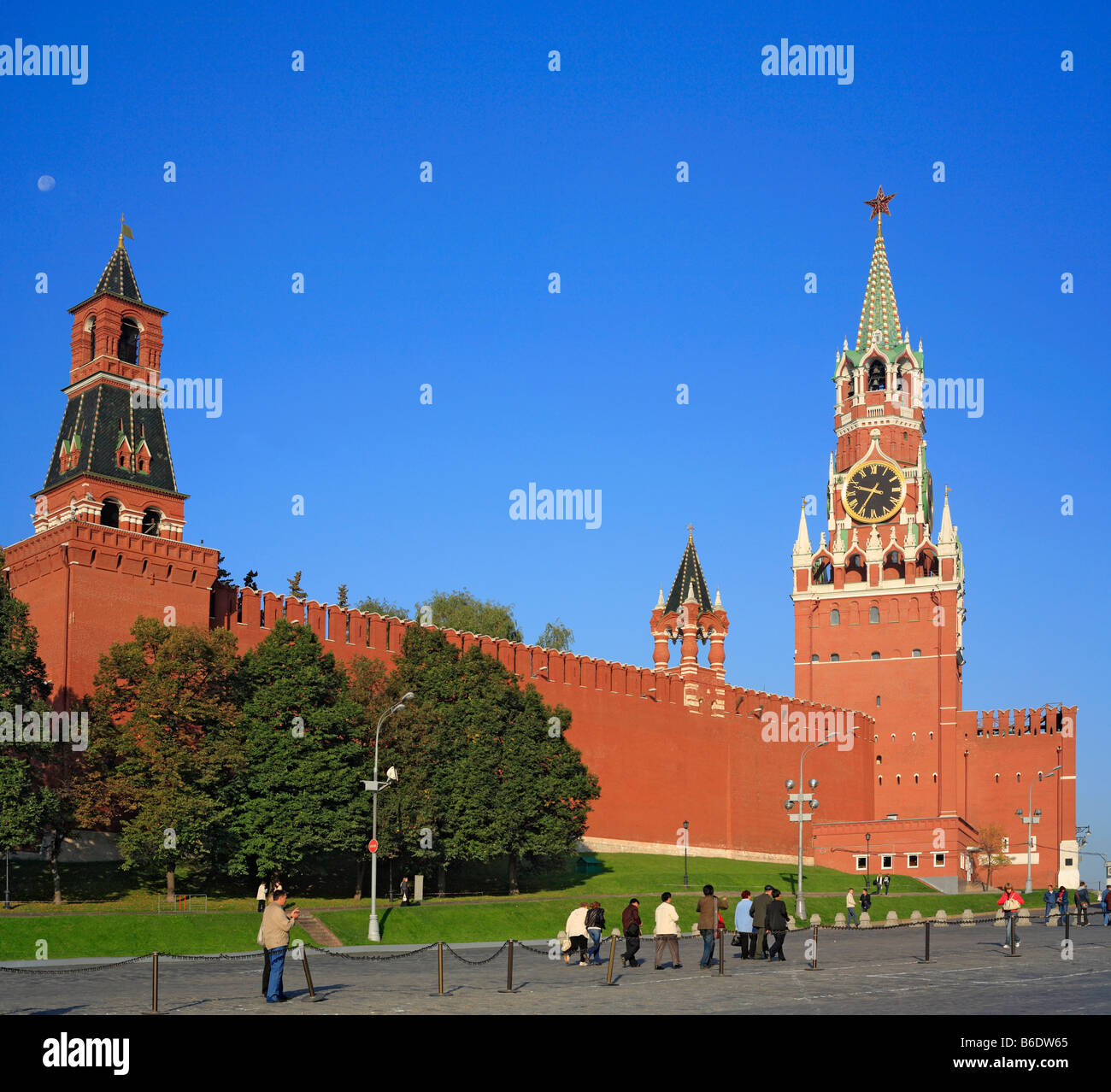 Red brick towers and walls of Moscow Kremlin, City architecture, Red ...