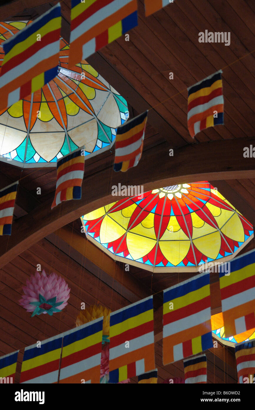 Windows and Vesak Decorations at New York Buddhist Vihara Temple in ...