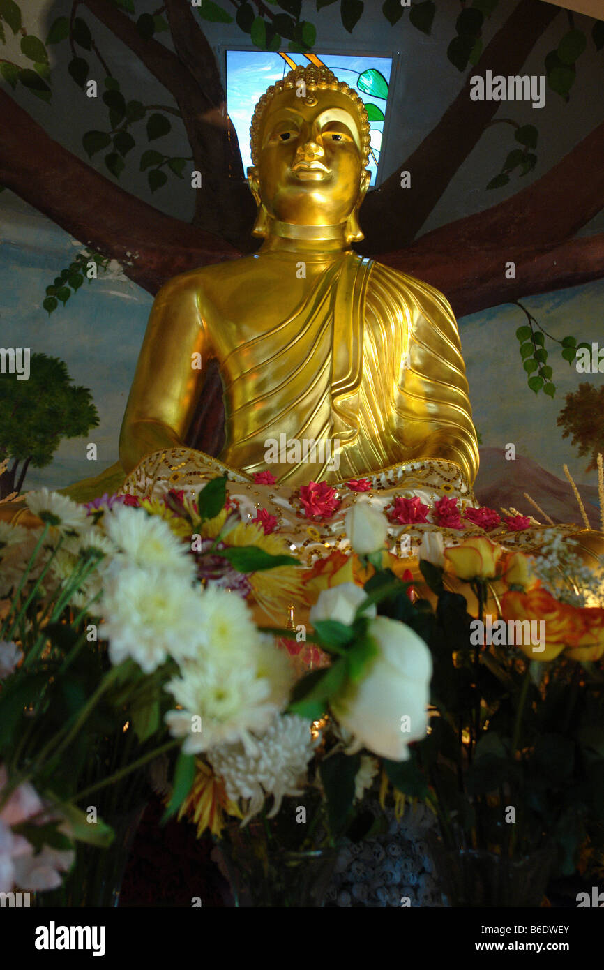 Statue of Buddha and Vesak Decorations at New York Buddhist Vihara ...