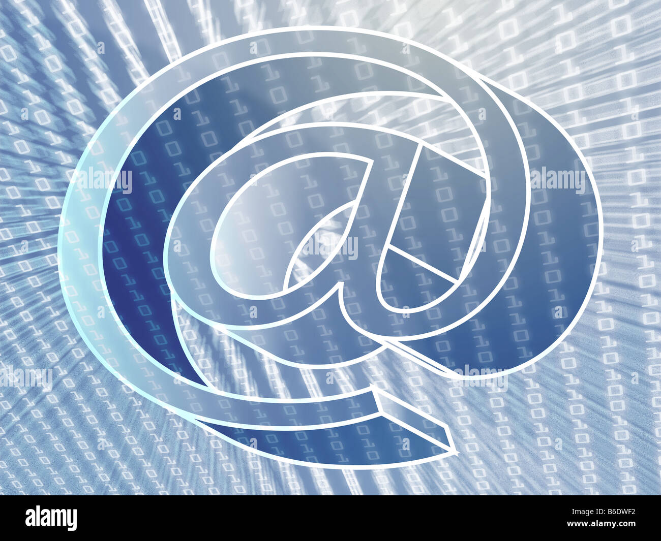 The At internet symbol digital collage illustration of data transfer ...