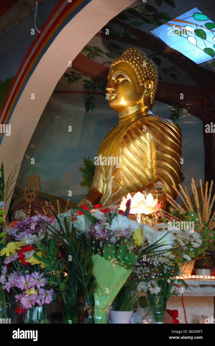Statue of Buddha and Vesak Decorations at New York Buddhist Vihara ...