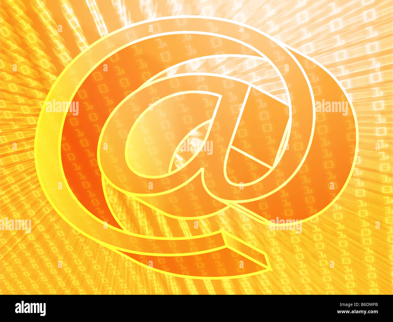 The At internet symbol digital collage illustration of data transfer ...