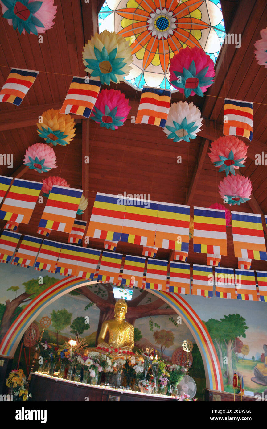 Windows and Vesak Decorations at New York Buddhist Vihara Temple in ...