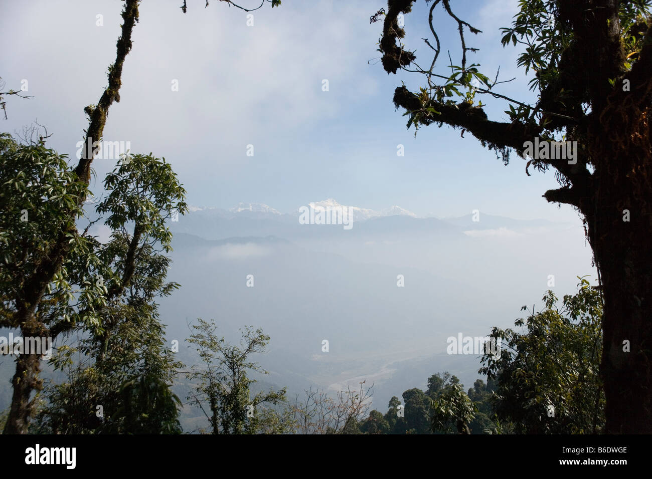 Snowy Mountains from the path between Gurung Lodge and Pothana, the ...