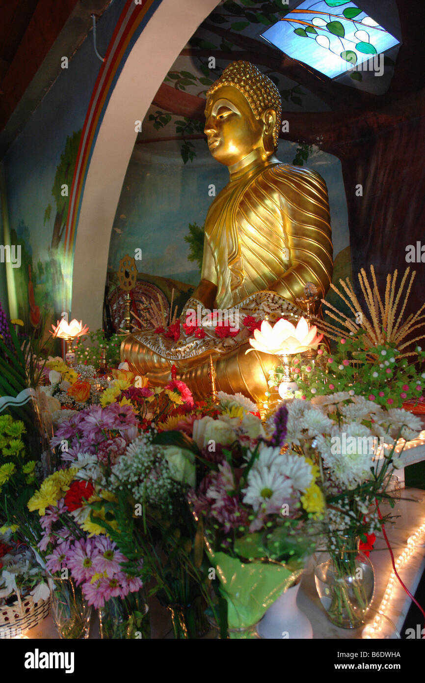 Statue of Buddha and Vesak Decorations at New York Buddhist Vihara ...
