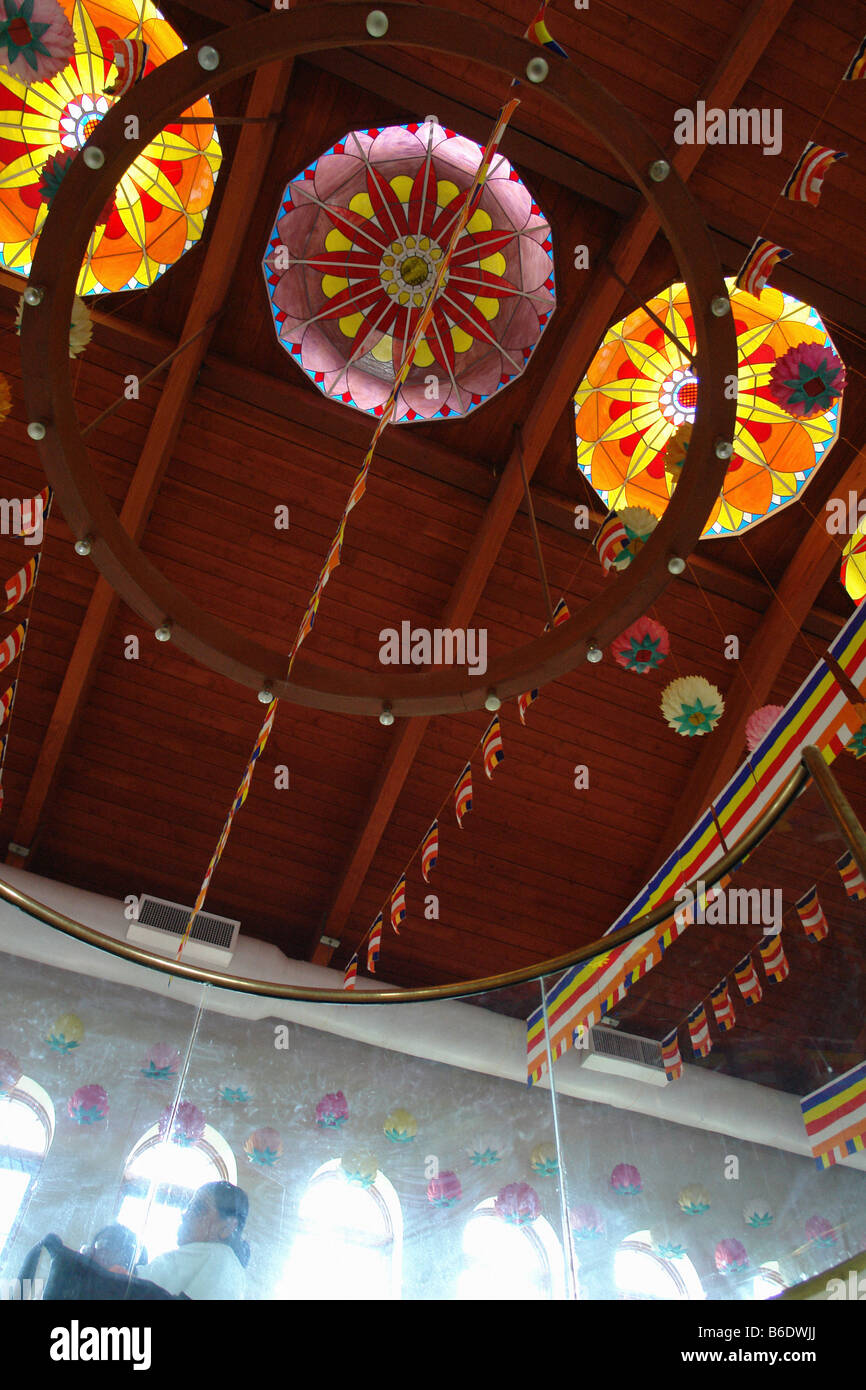 Windows and Vesak Decorations at New York Buddhist Vihara Temple in ...