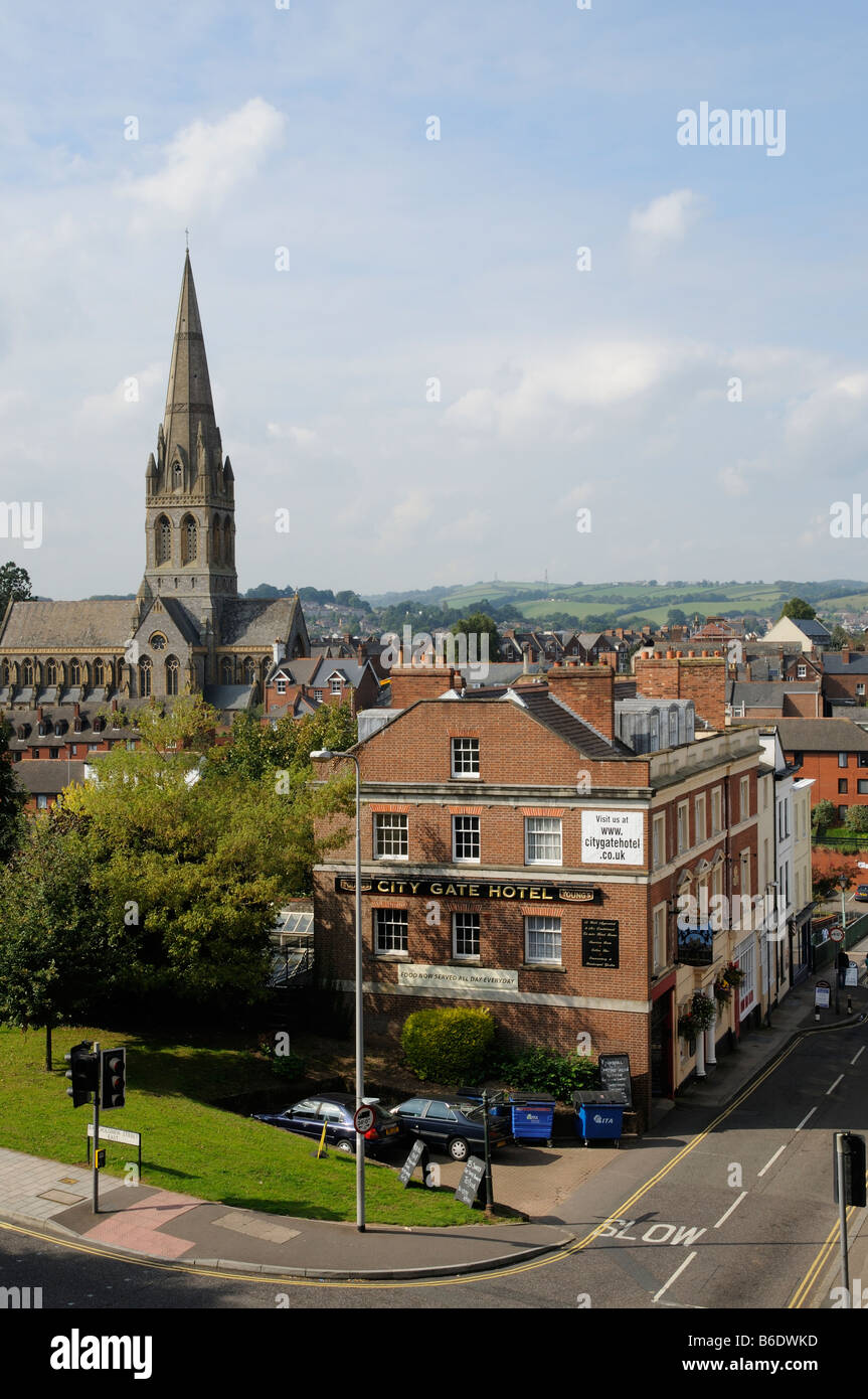 City Gate Hotel and St Michael & All Angels Church Exeter Devon England ...