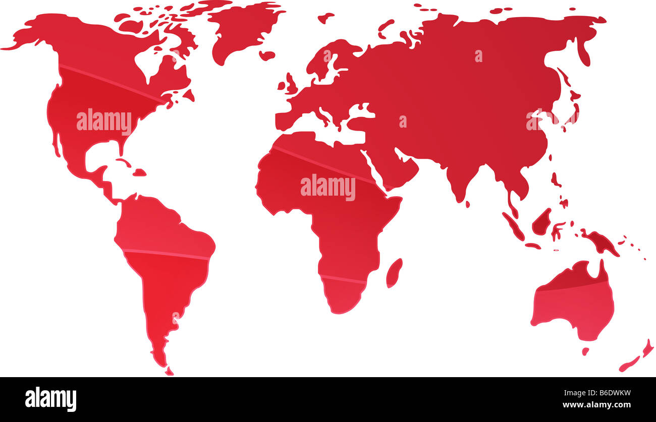 Map of the world illustration simple outline gradient colors Stock ...