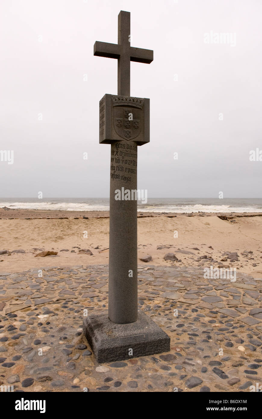 The Padrao memorial at Cape Cross Seal Colony, Skeleton Coast, Namibia ...