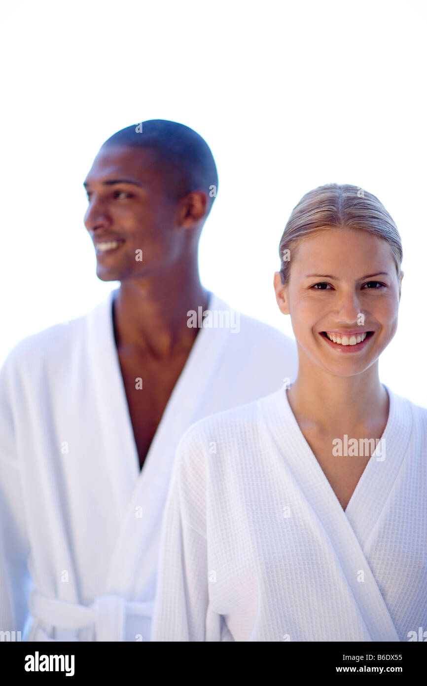 Happy couple relaxing at spa Stock Photo - Alamy