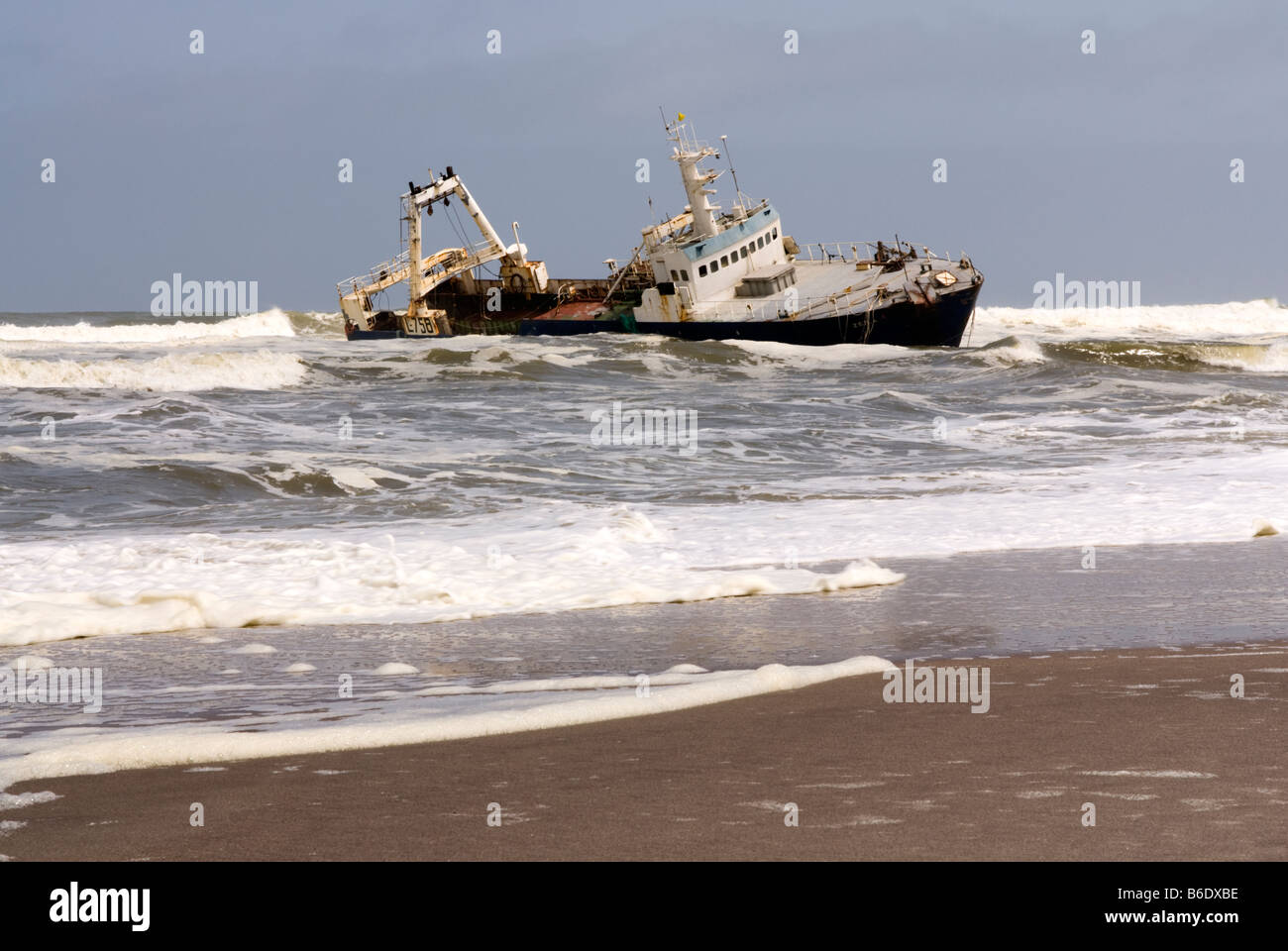 The Zeila shipwreck near Henties Bay on the Skeleton Coast of Namibia ...
