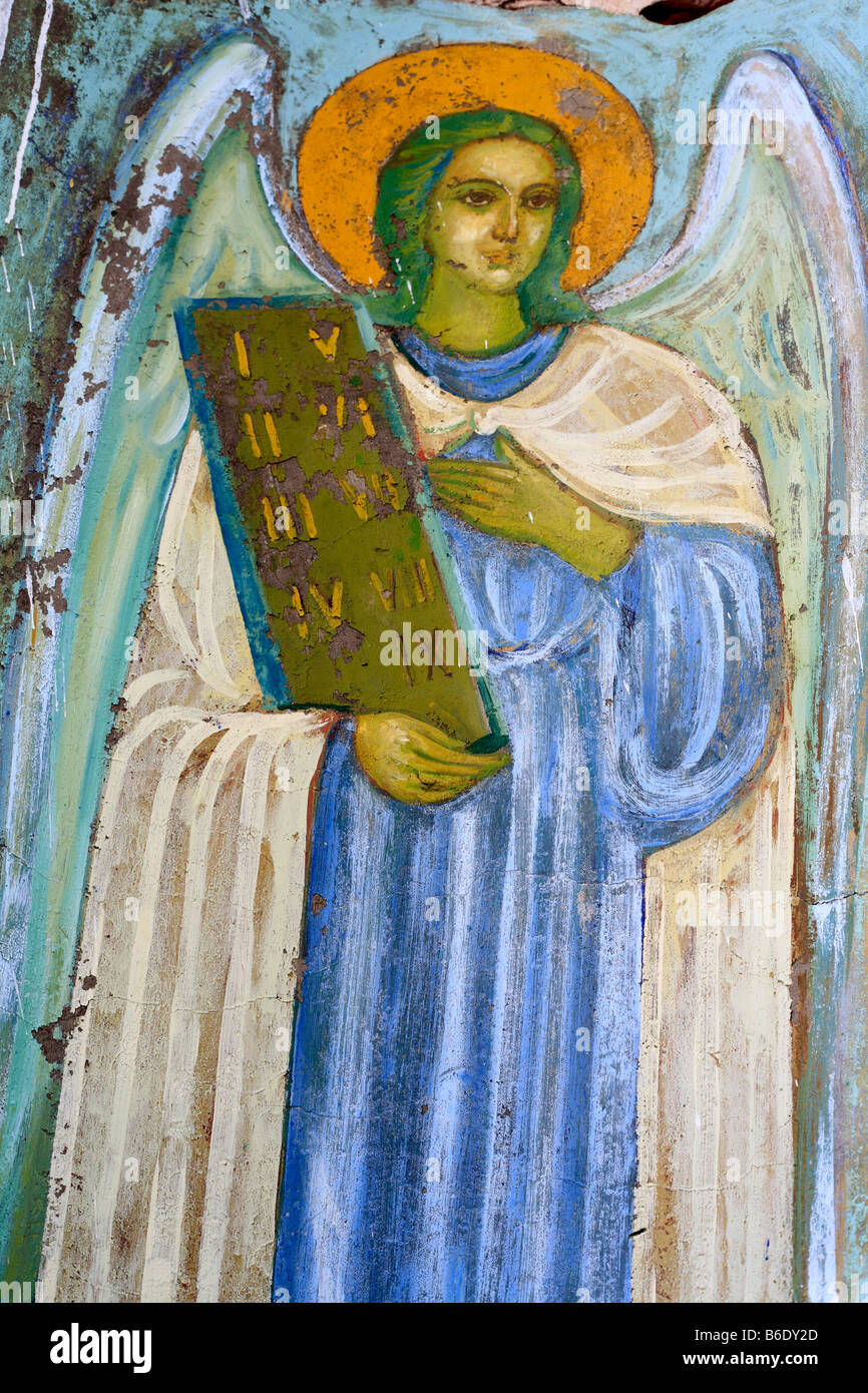 Fresco, church, Bolshie Vsegodichi, Vladimir region, Russia Stock Photo ...