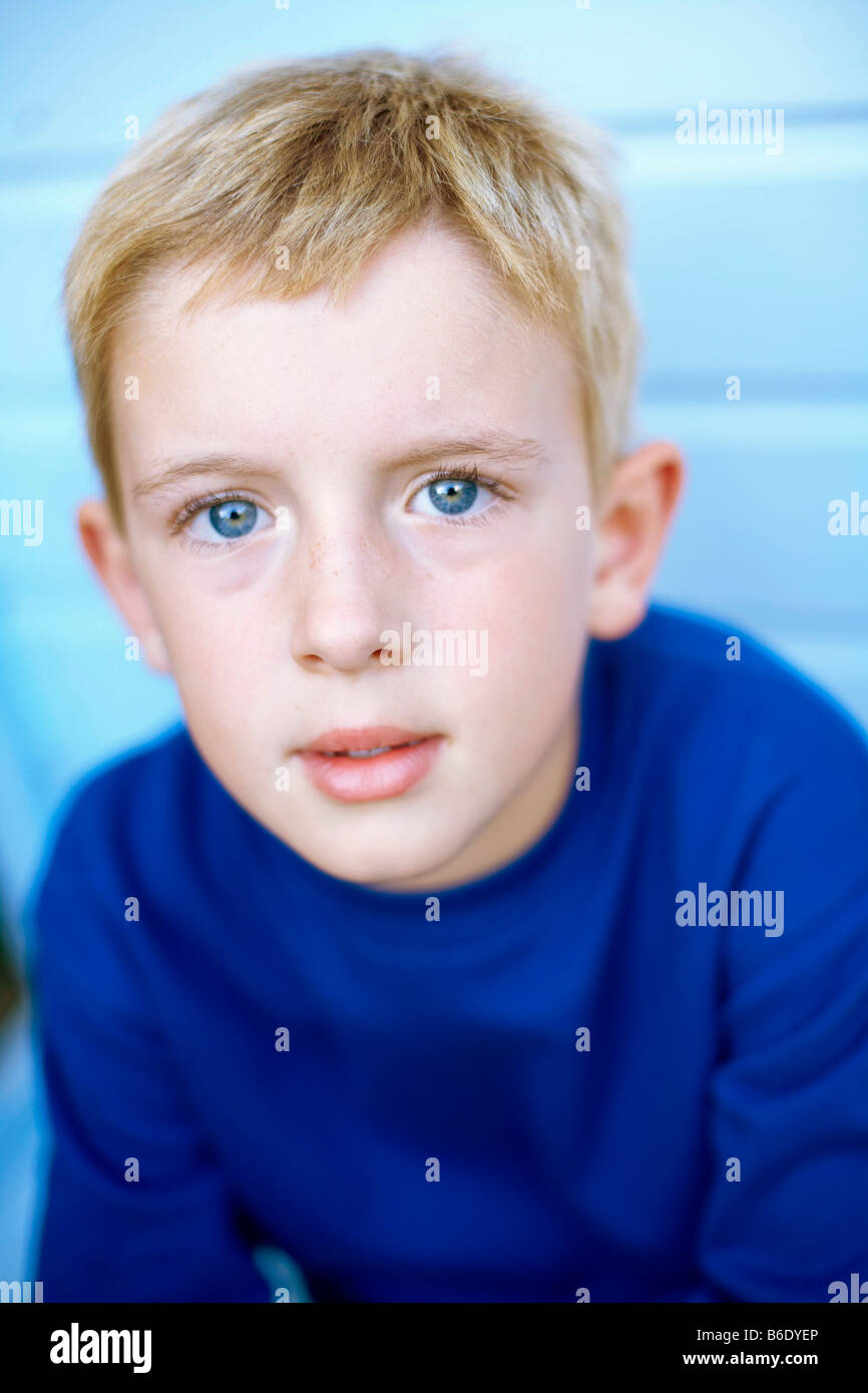 Thoughtful boy. He is six years old Stock Photo - Alamy