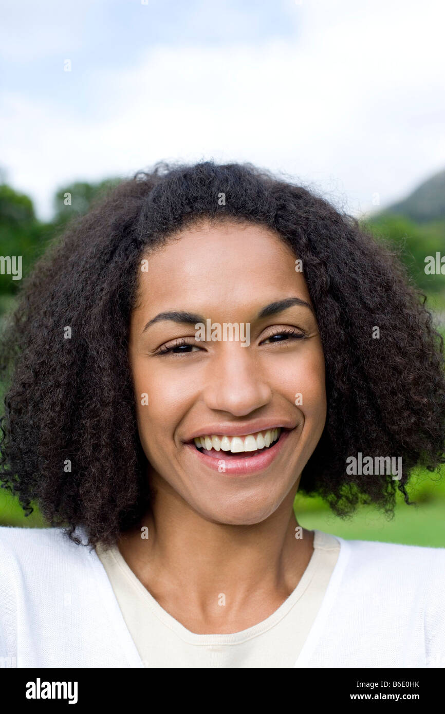 Happy woman outdoors Stock Photo - Alamy